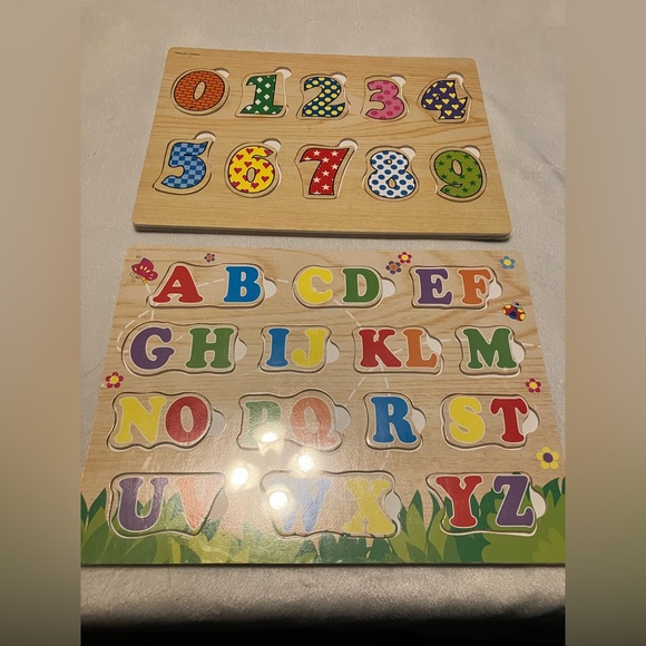 Toys | New Colorful Wooden Alphabet And Number Puzzle Set | Poshmark